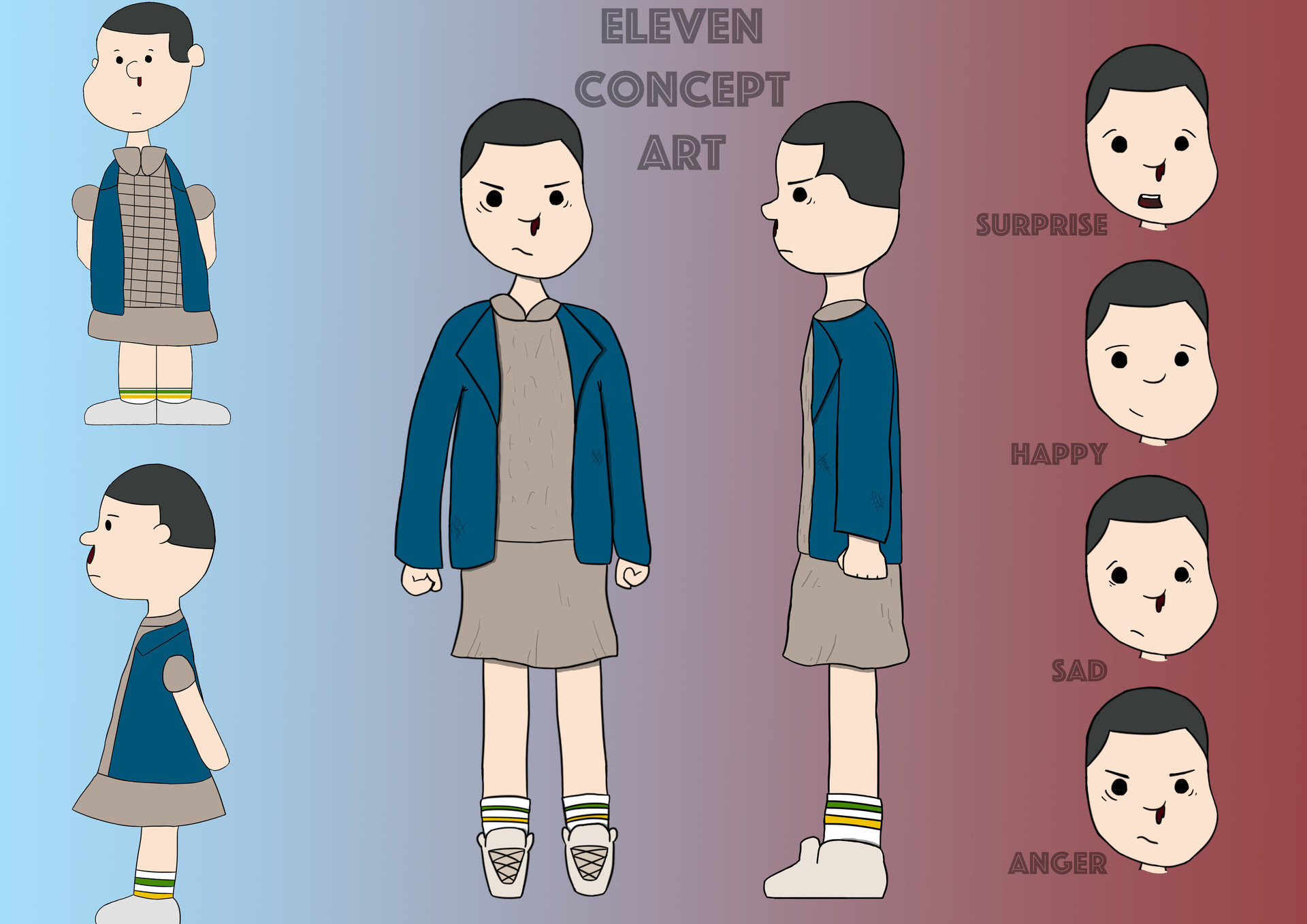 ArtStation - Eleven in the style of Peanuts