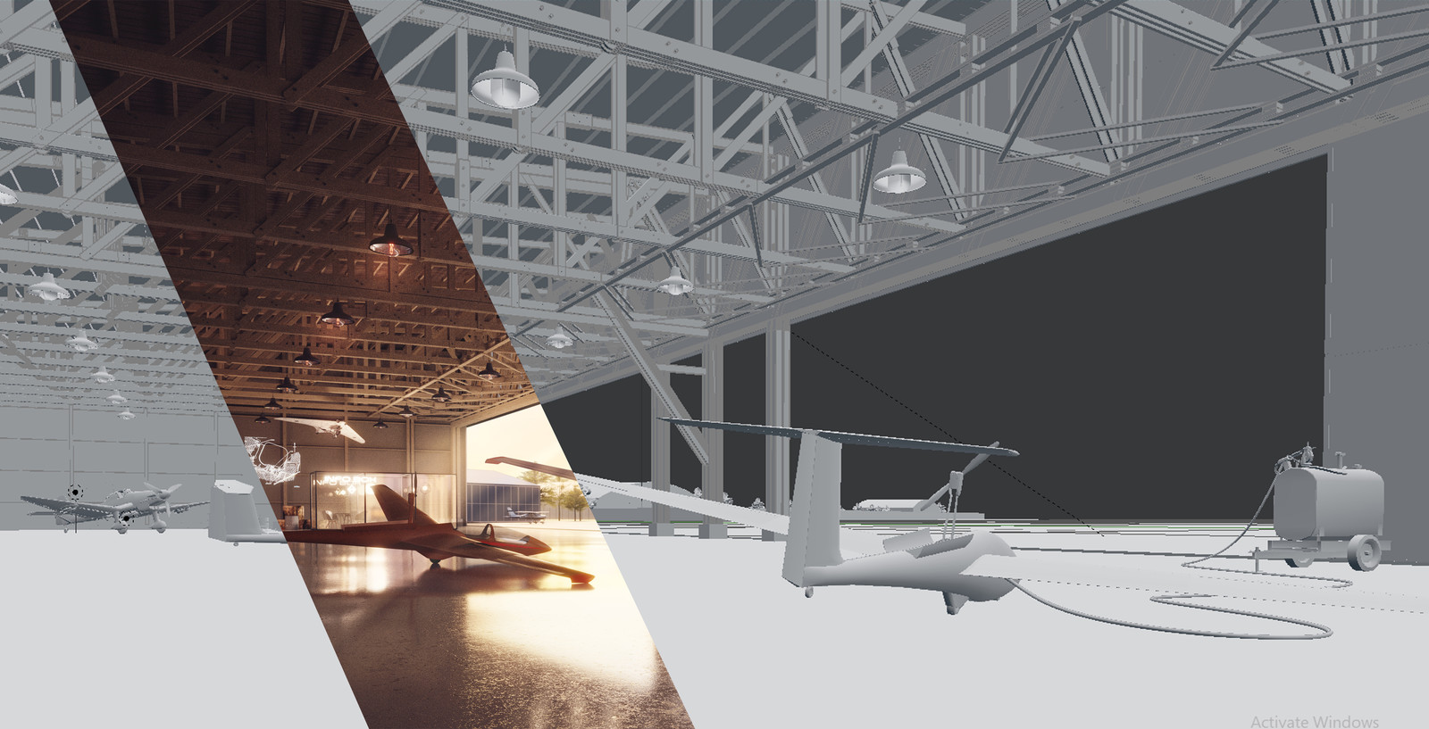 Wojtek Fikus - Old hangar interior