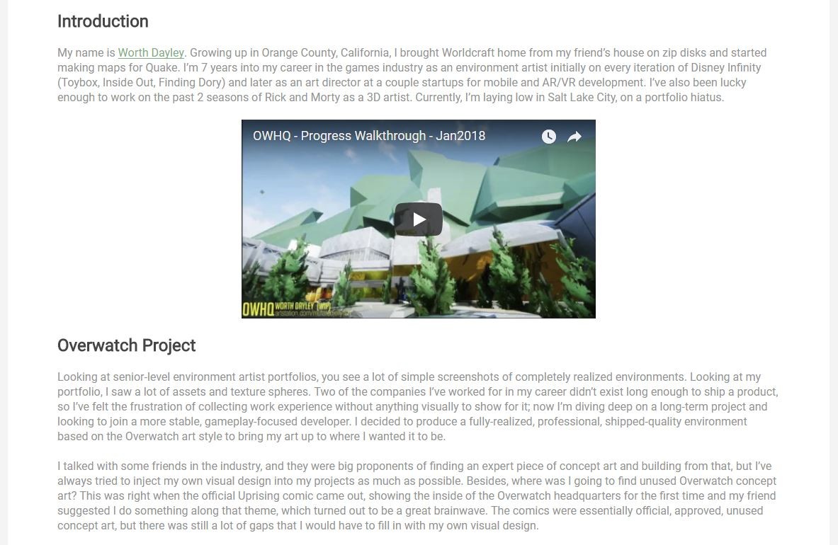 Worth Dayley - Overwatch HQ on 80 Level - Work In Progress - "Creating ...