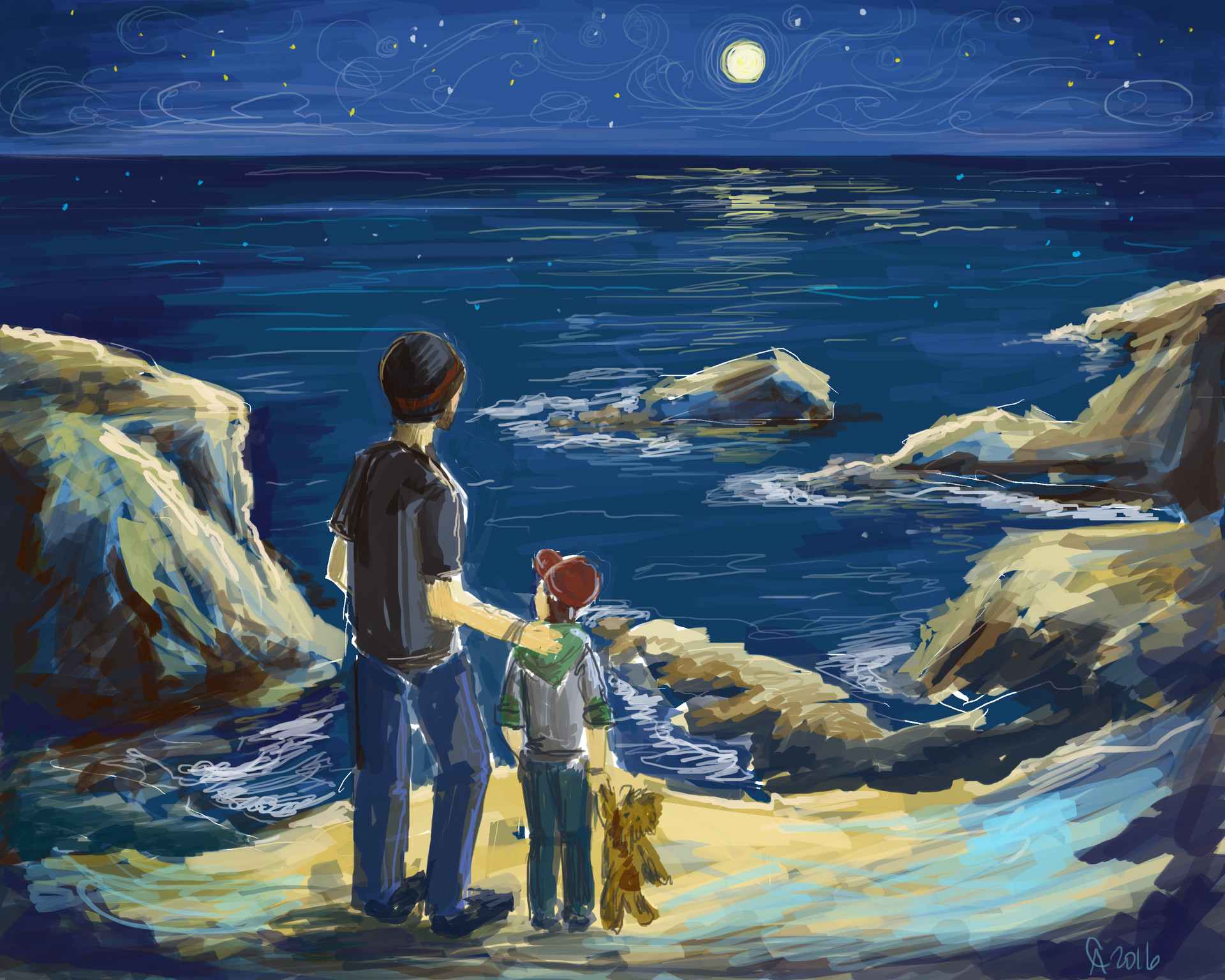 ArtStation - Moonlight Stroll