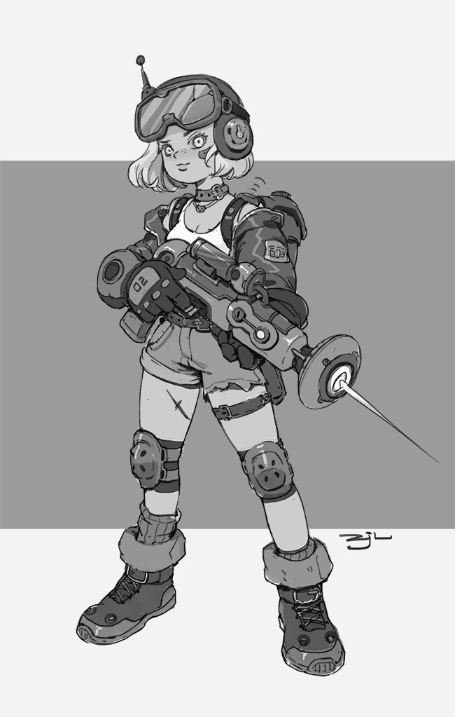 ArtStation - Gun girl