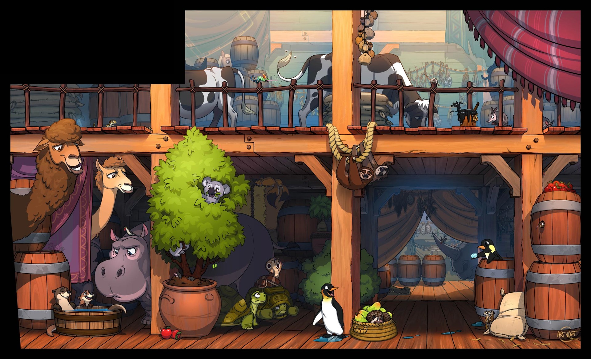 ArtStation - Noah's Ark Mural - Section 1/3