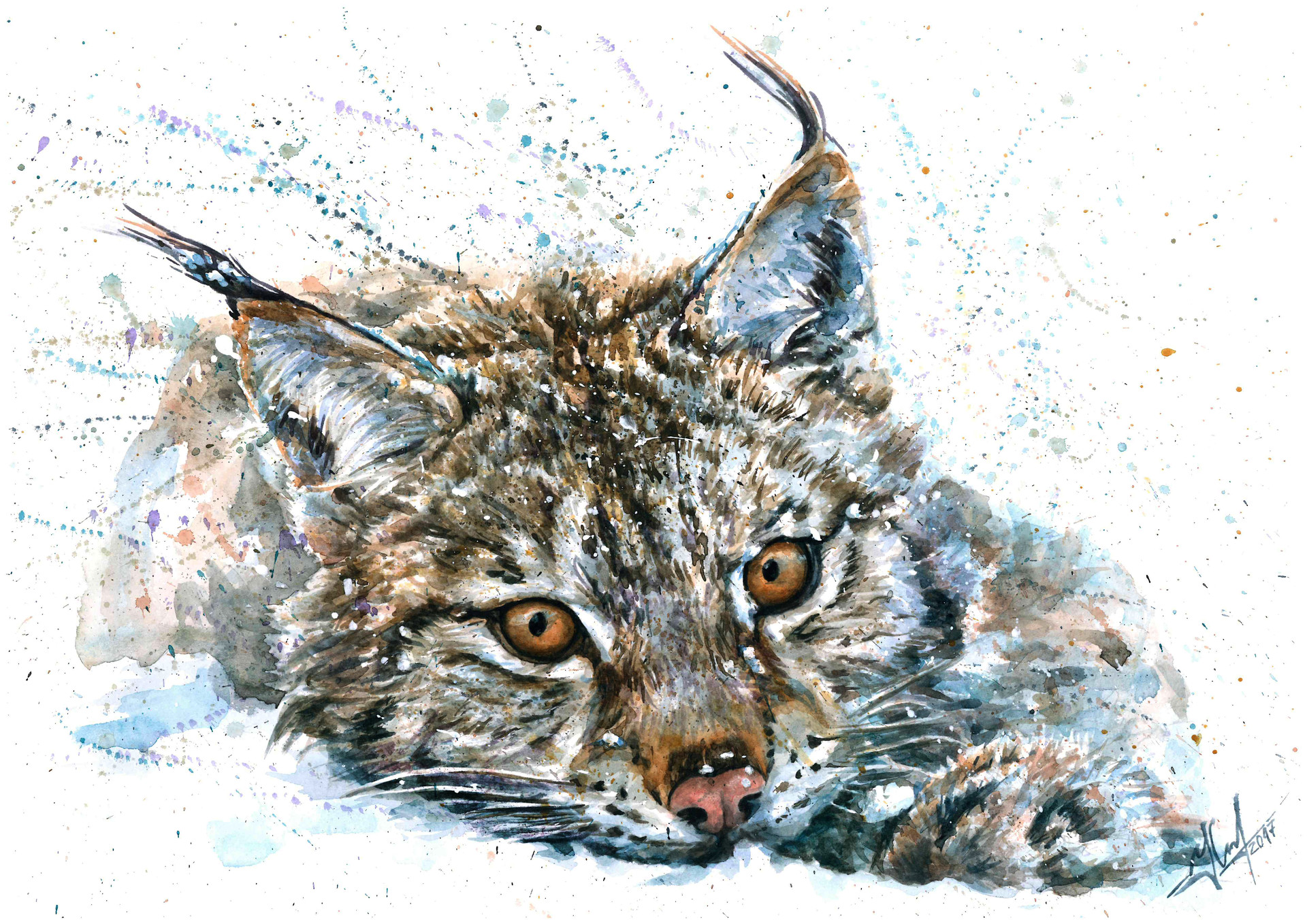 ArtStation - Lynx watercolor