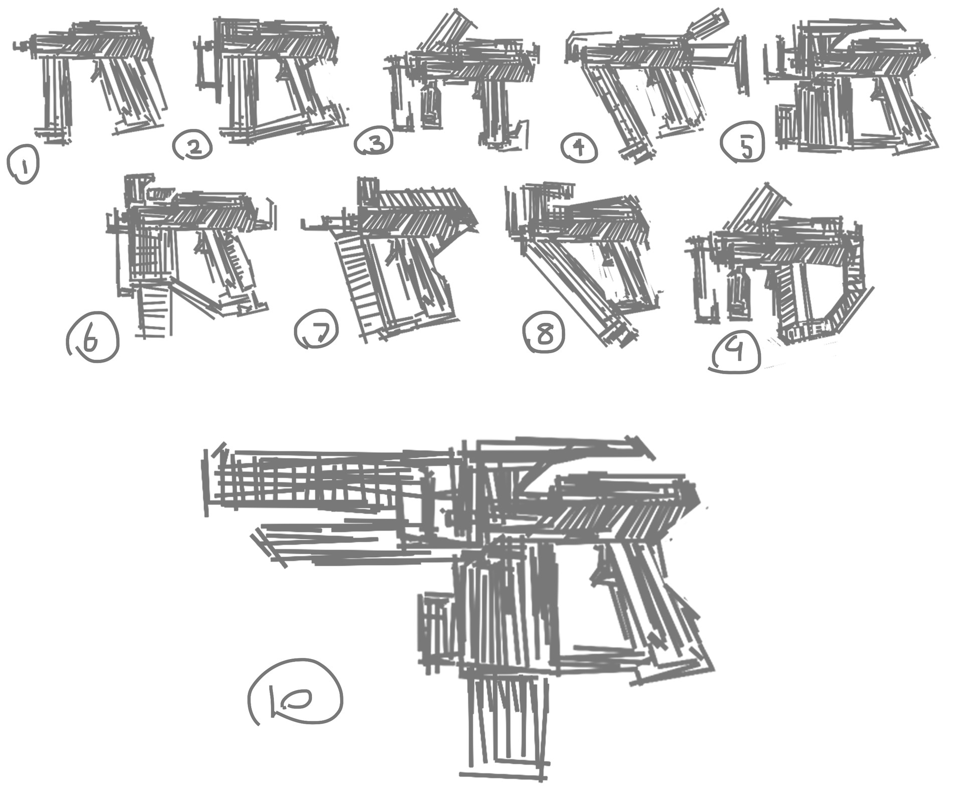 how to draw a nail gun