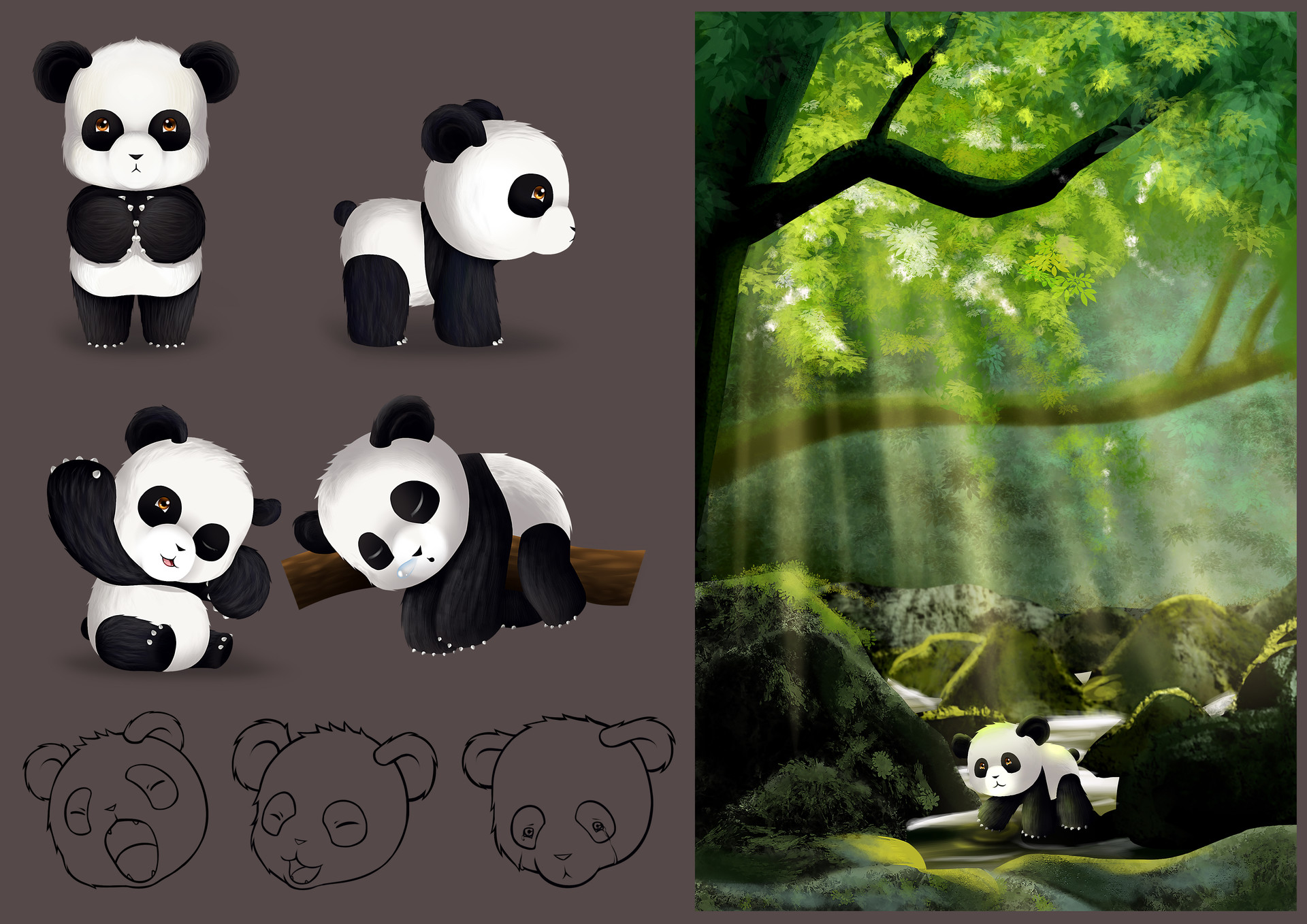 ArtStation - Concept Art_ Baby Panda [School Project 2018]