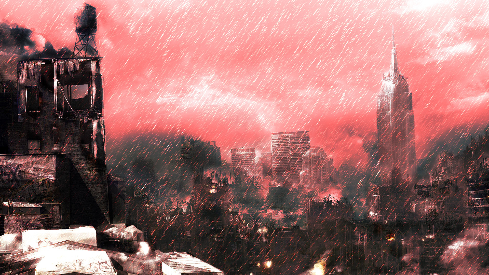 ArtStation - Nuclear city raining