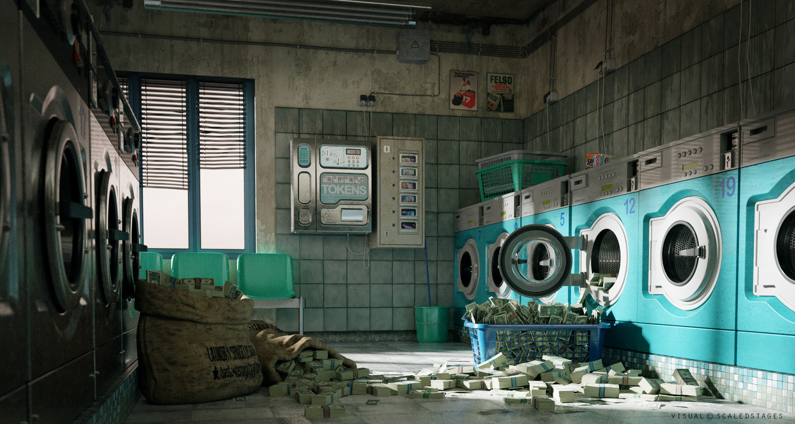 SCALED STAGES - the coin laundry