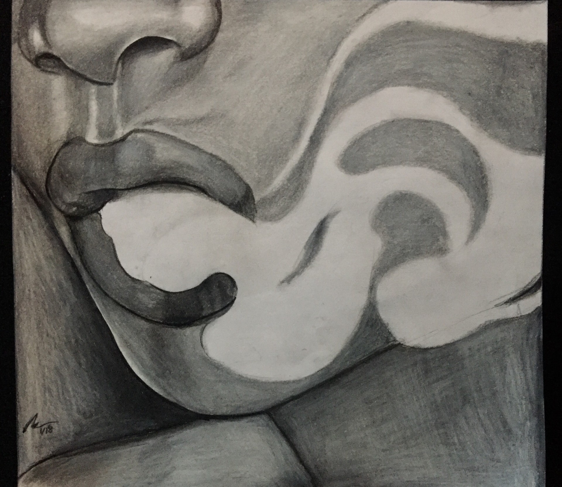 how to draw lips blowing smoke