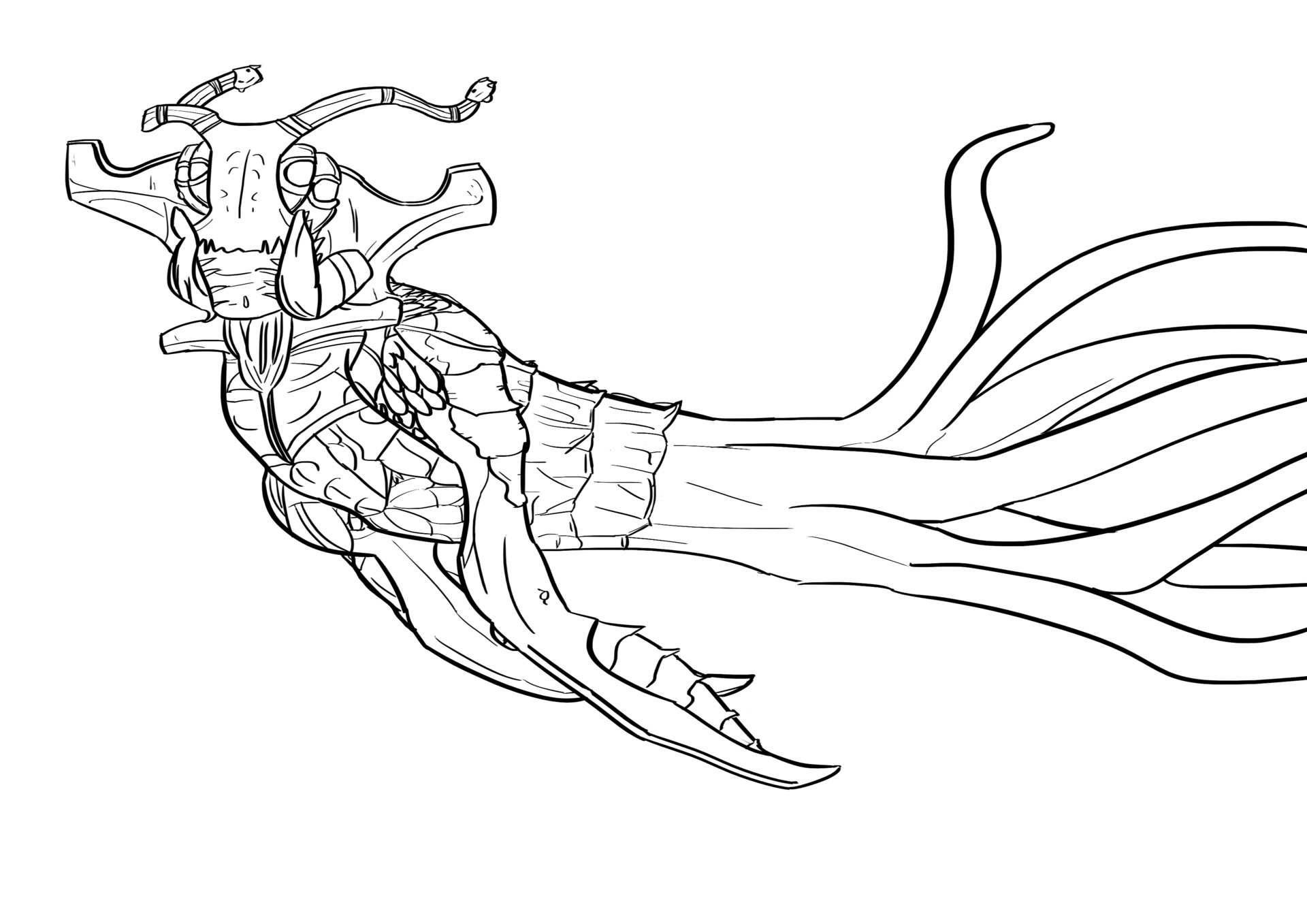 sea dragon leviathan coloring page