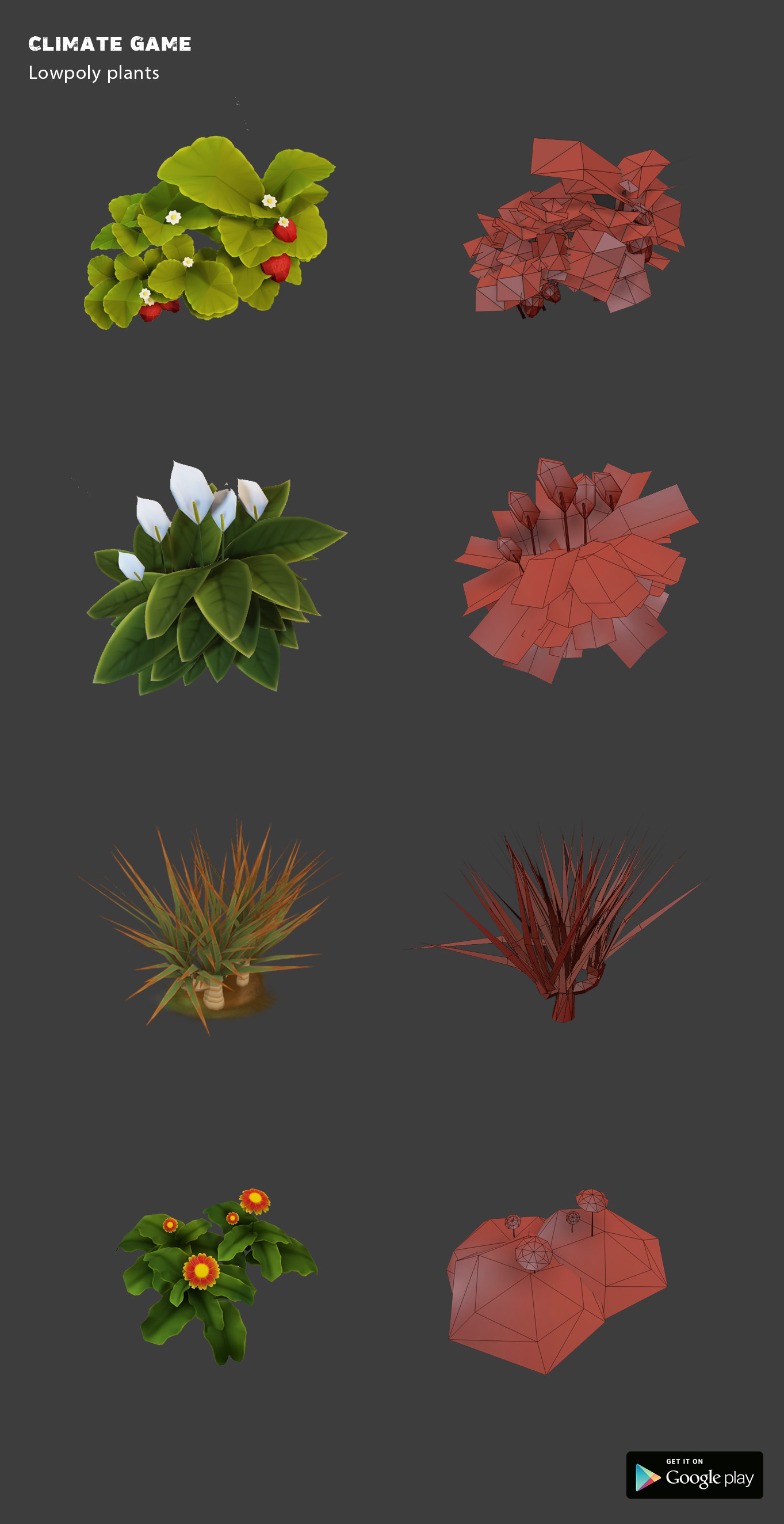 ArtStation - Lowpoly Stylized Plants