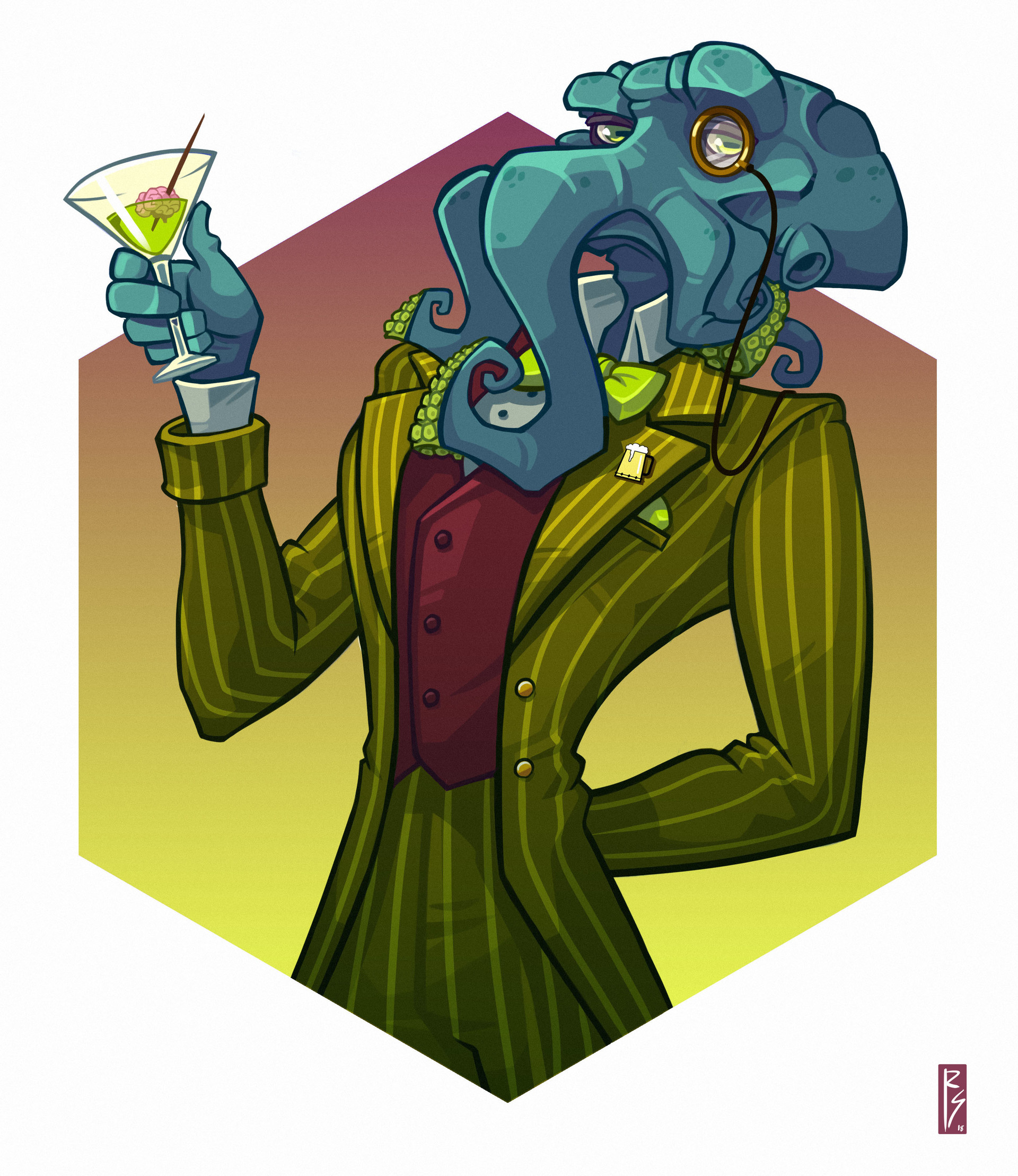 ArtStation - Debonair Illithid T-Shirt Illustration