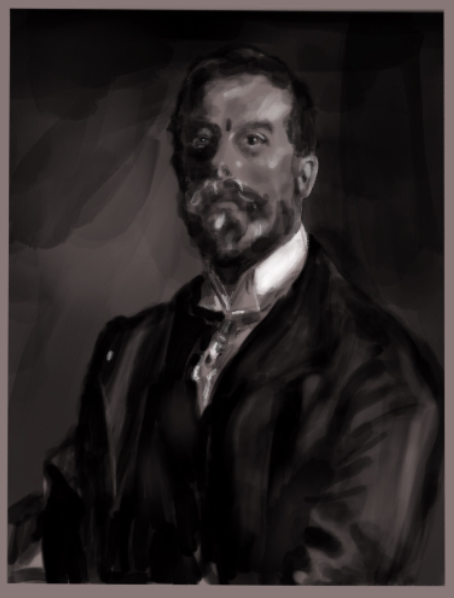 ArtStation - B&W Master studie - John Singer Sargents self portrait
