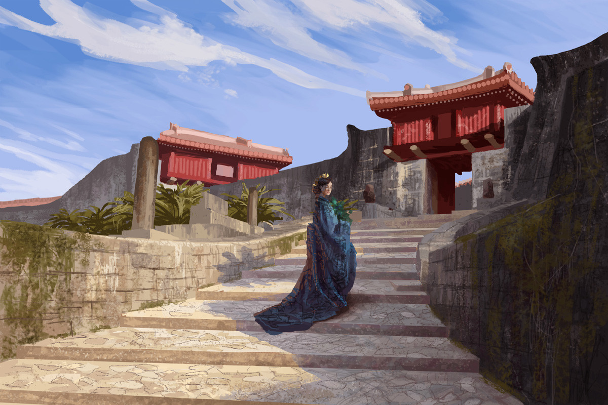 ArtStation - Study. Okinawa - Shuri castle entrance