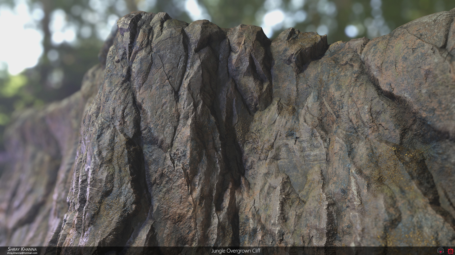 Art of Shray Khanna - Jungle Overgrown Cliff - Substance Designer