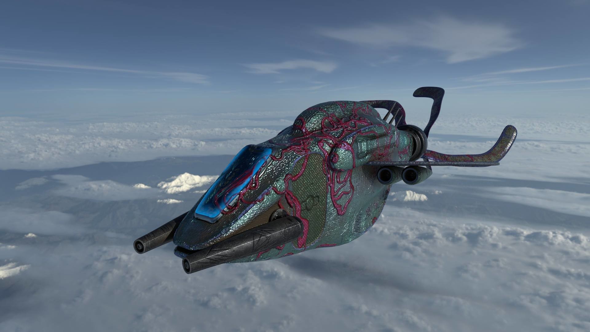 ArtStation - Organic Alien Infected Ship