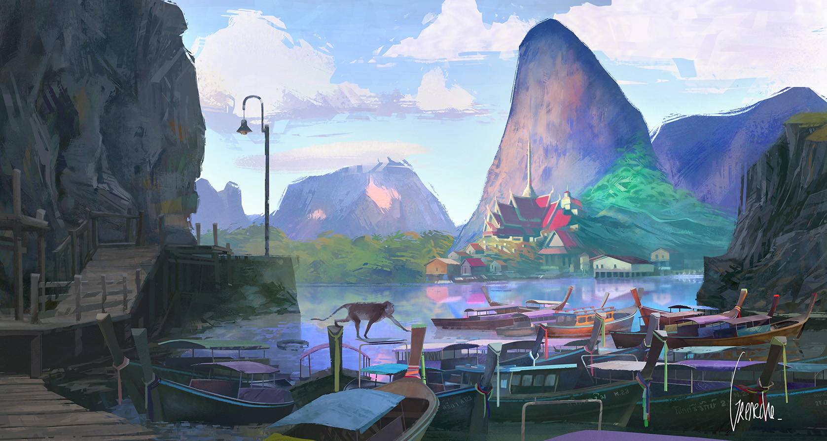 ArtStation - Krabi harbour