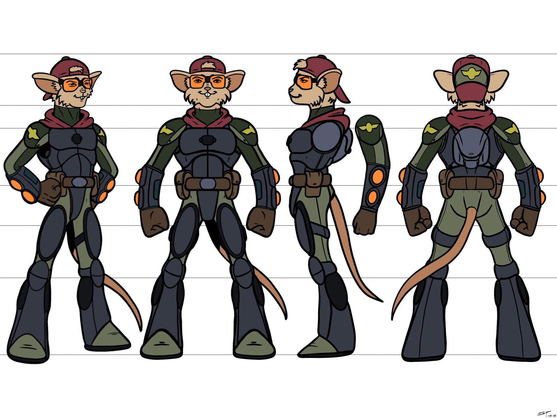 ArtStation - Action Mice Character Turnround QuarterMaster