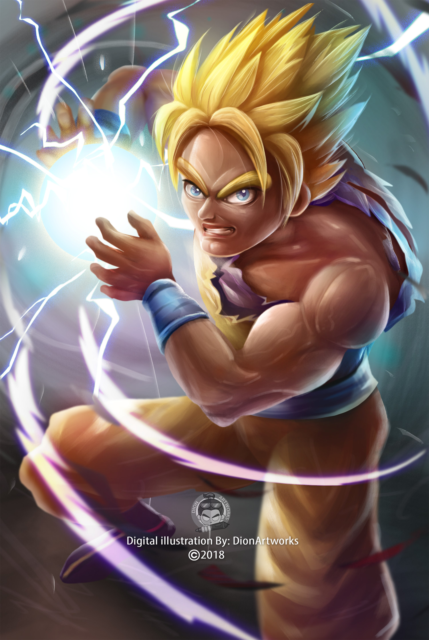 ArtStation - Goku Digital Painting FanArt by; DionArtworks