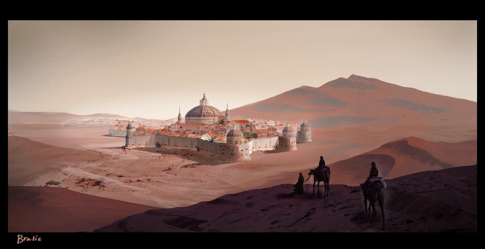 Oasis city by Joseph Bralic : r/ImaginaryDeserts