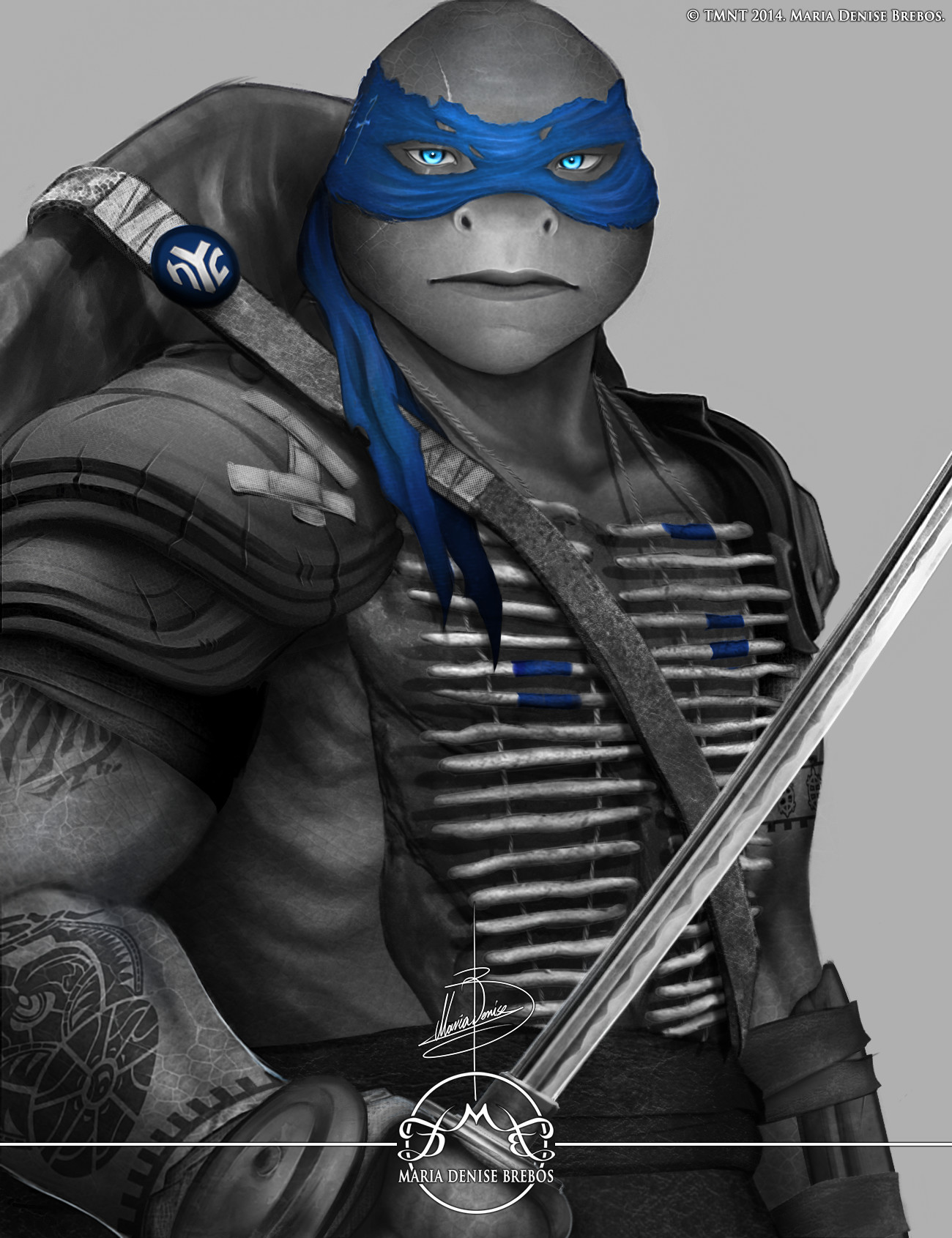 how to draw ninja turtles leonardo from movie 2014