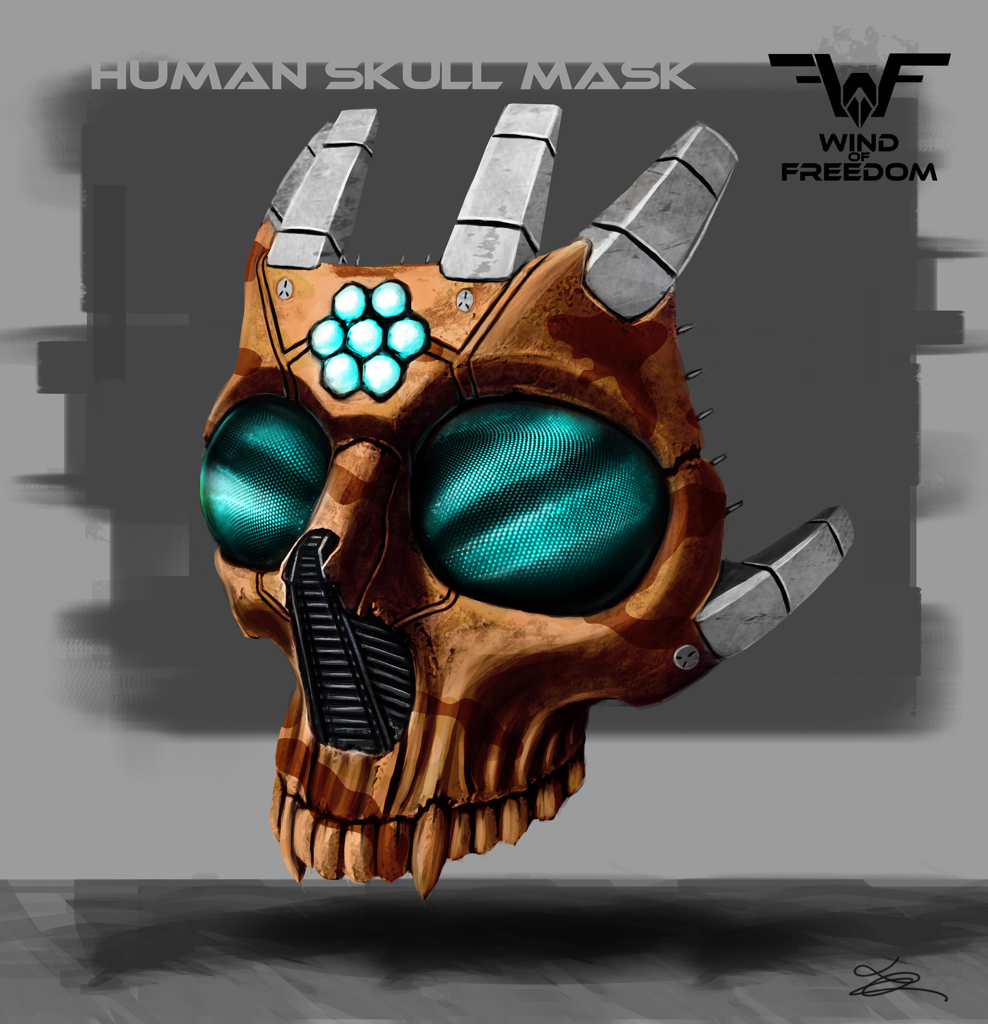 ArtStation - Wind Of Freedom; The human skull mask.
