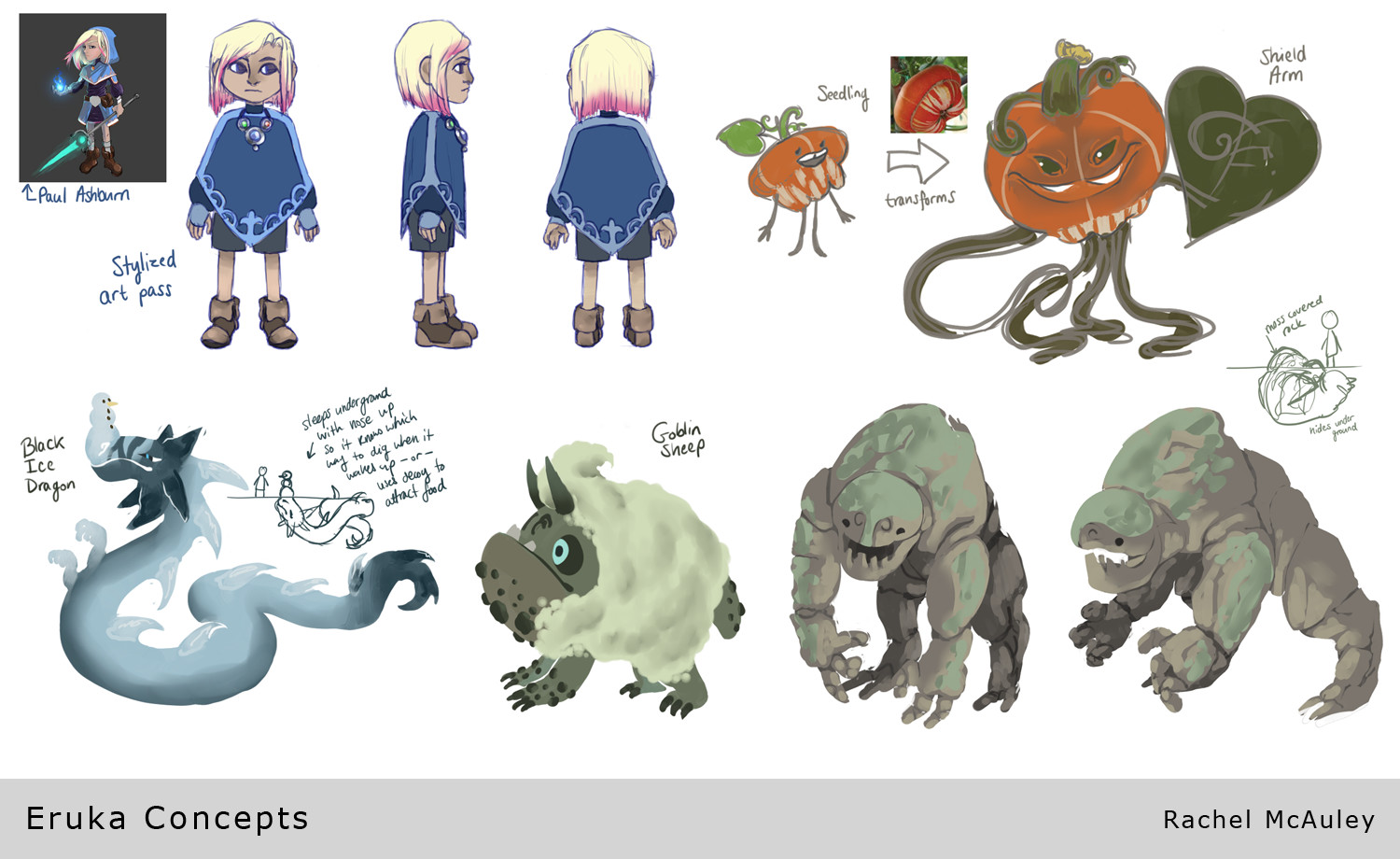 Rachel McAuley - Eruka - Creature Concepts, Illustration, and Gameplay