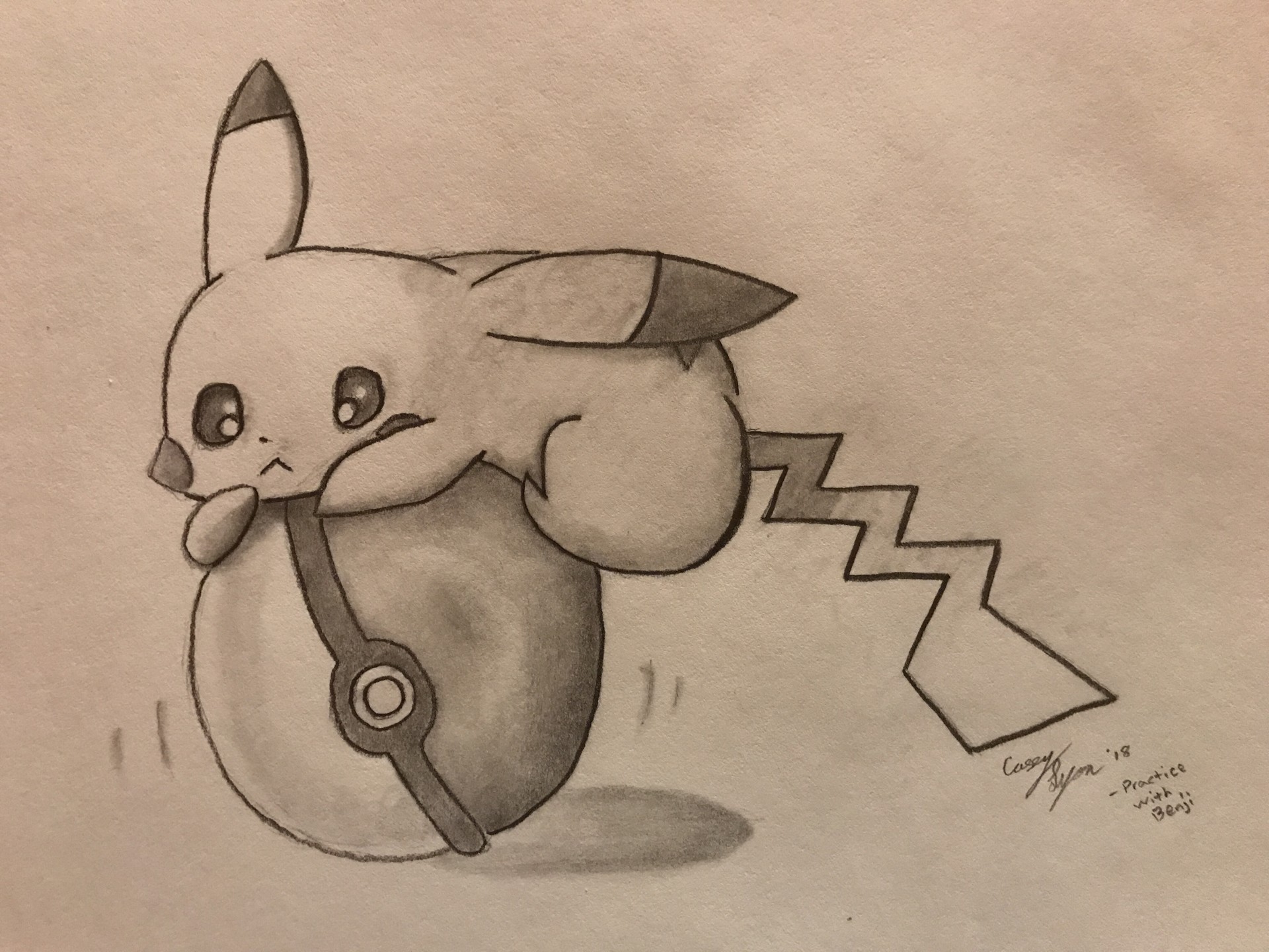 how to draw pikachu with shading