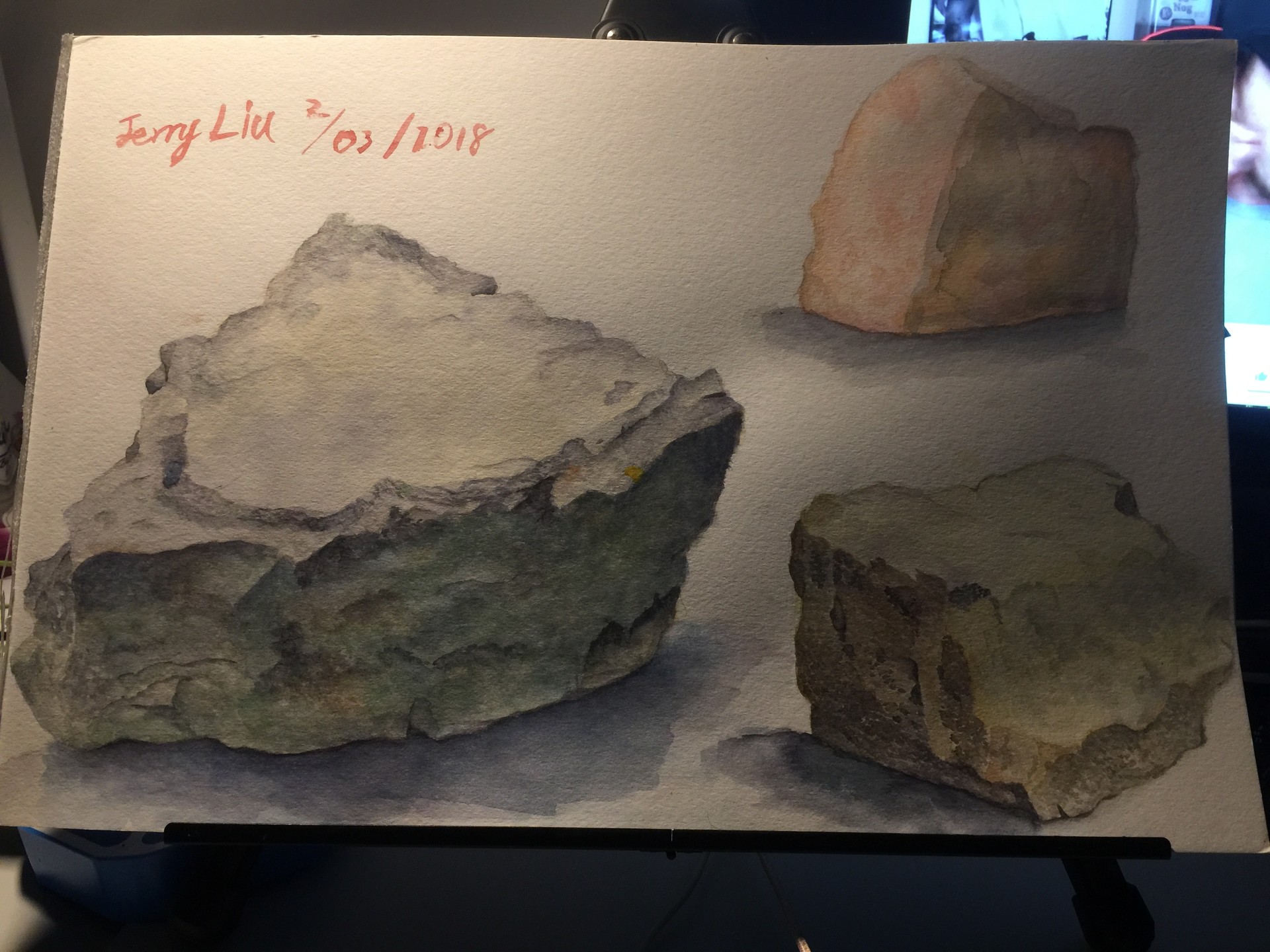 ArtStation - Watercolor Painting Study: Rocks