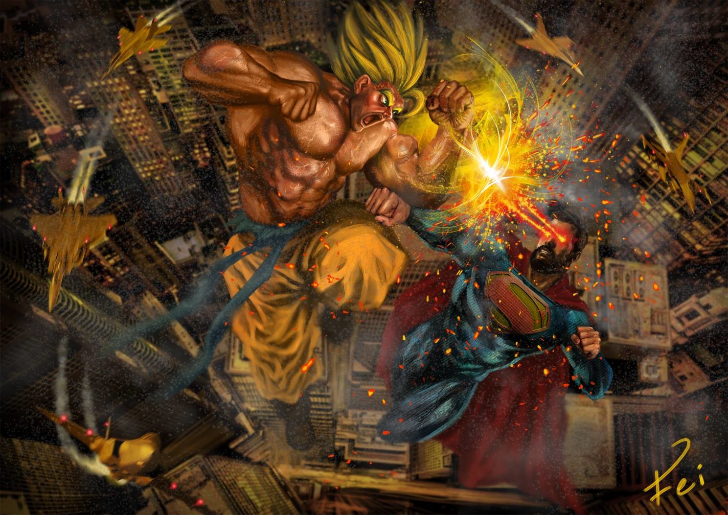 ArtStation - superman vs wukong