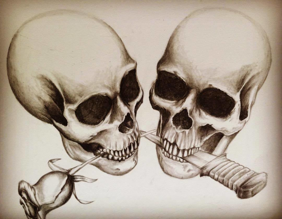 how to draw a skull love