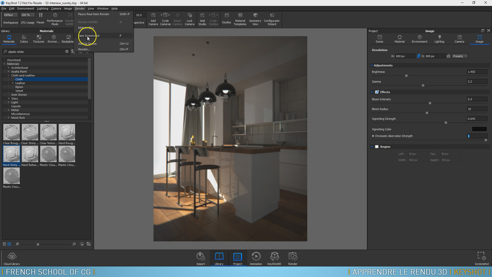 French School of CG - Keyshot 3D training course