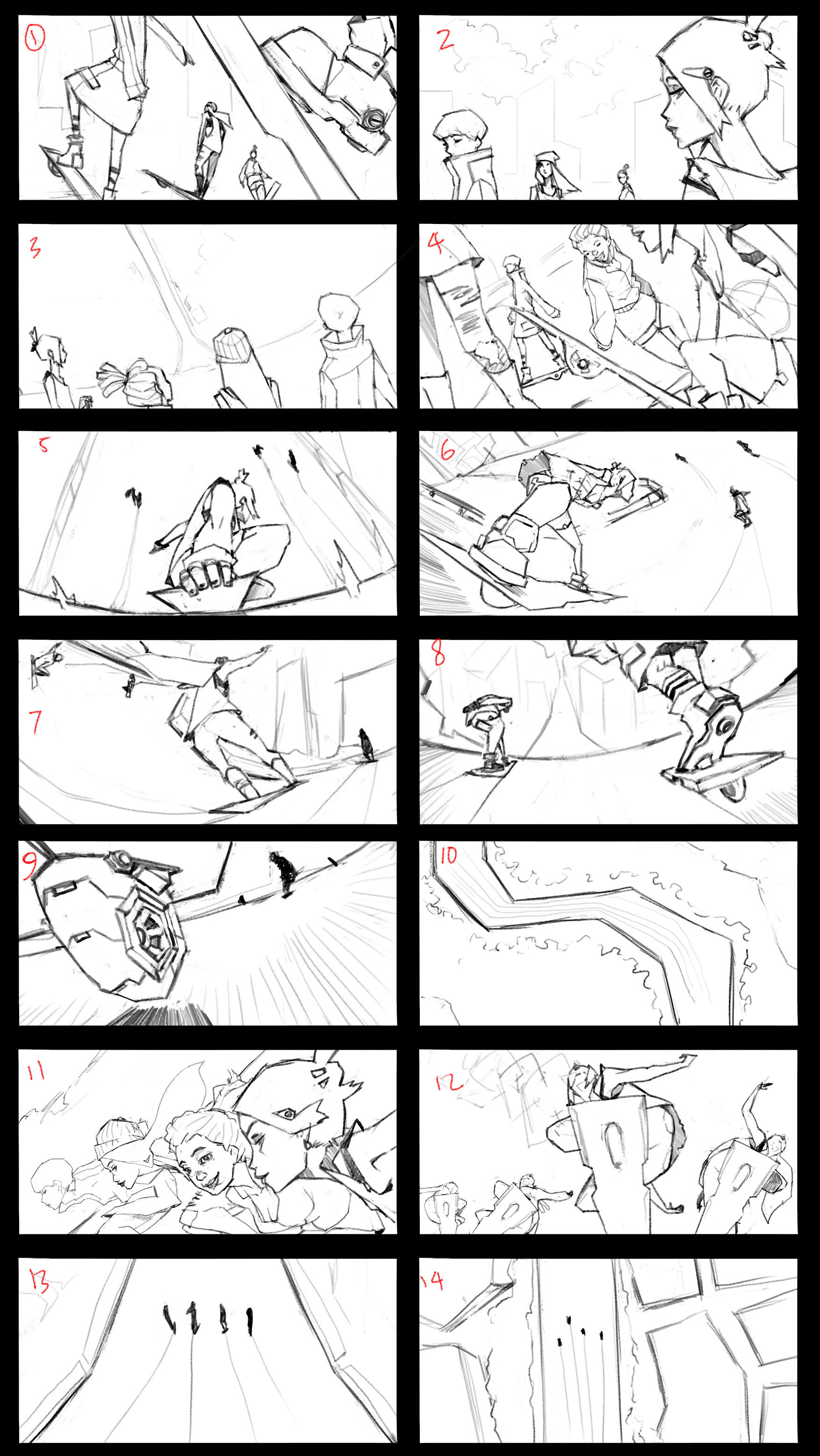 ArtStation - storyboard hoverboarding