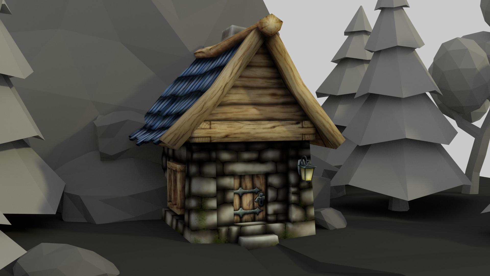 ArtStation - Hand-painted lowpoly hut