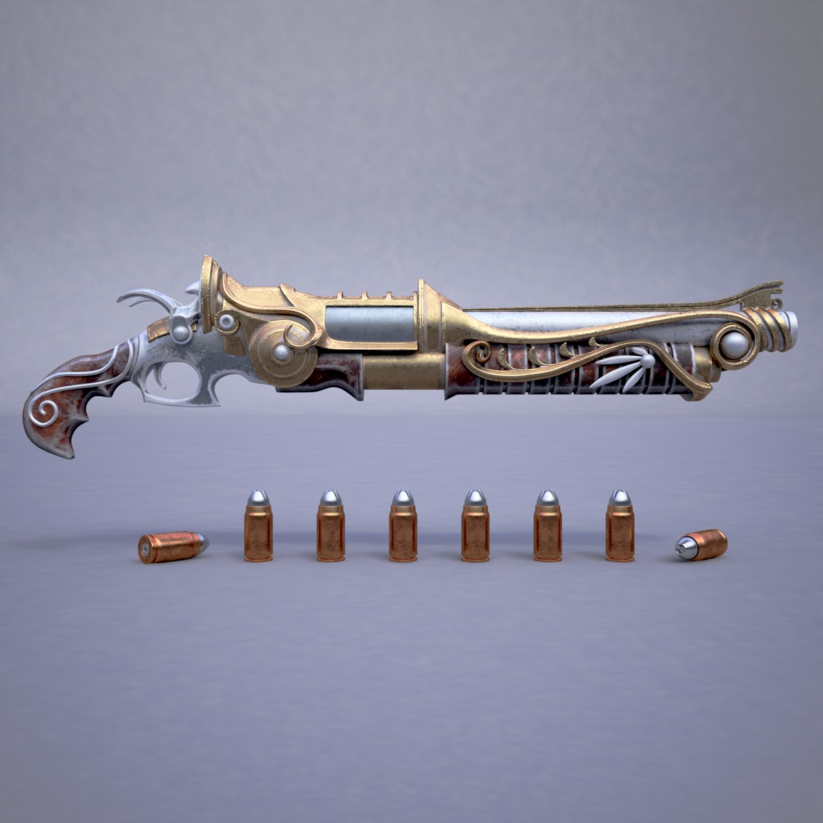 ArtStation - Fantasy rifle 3d model