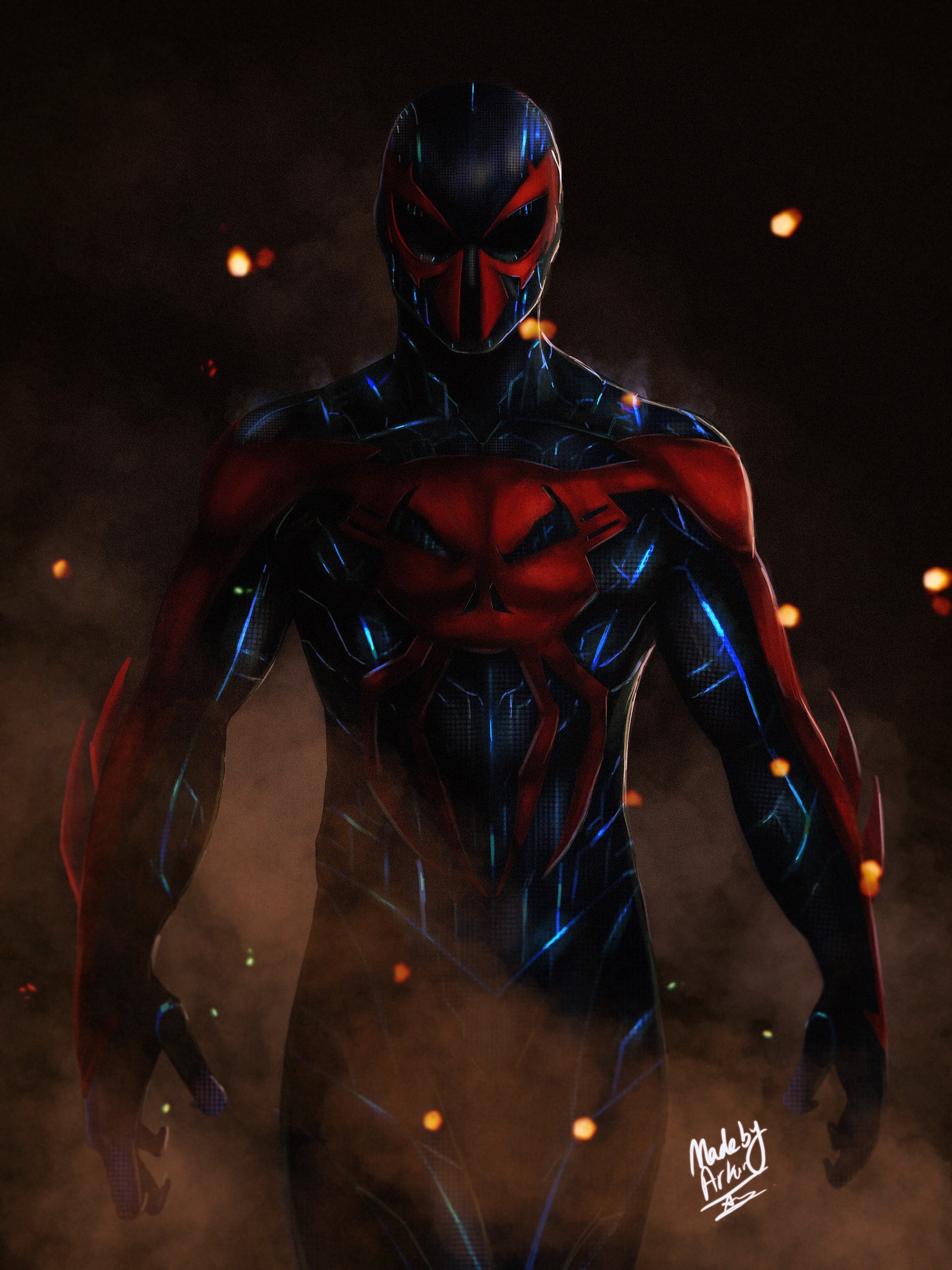 ArtStation - Spiderman 2099 digital painting