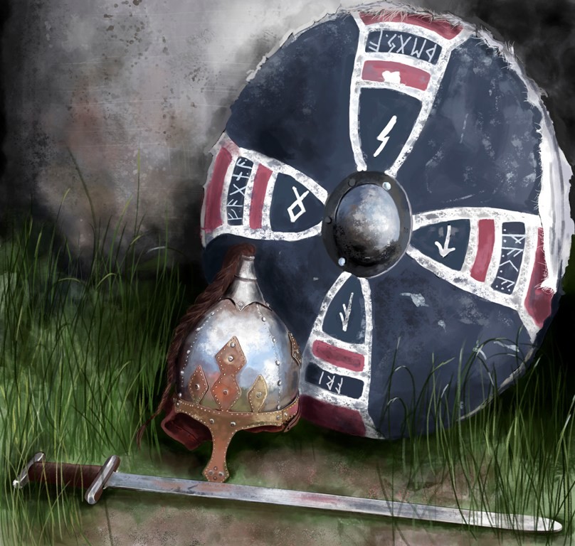 ArtStation - Helmet, sword and shield