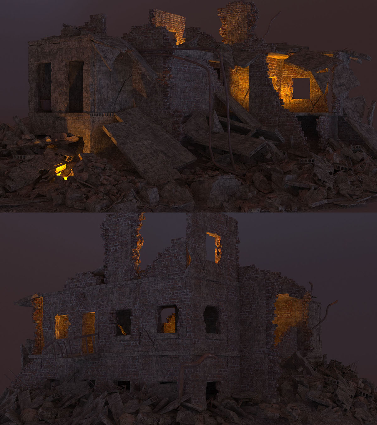 ArtStation - Few destroyed buildings