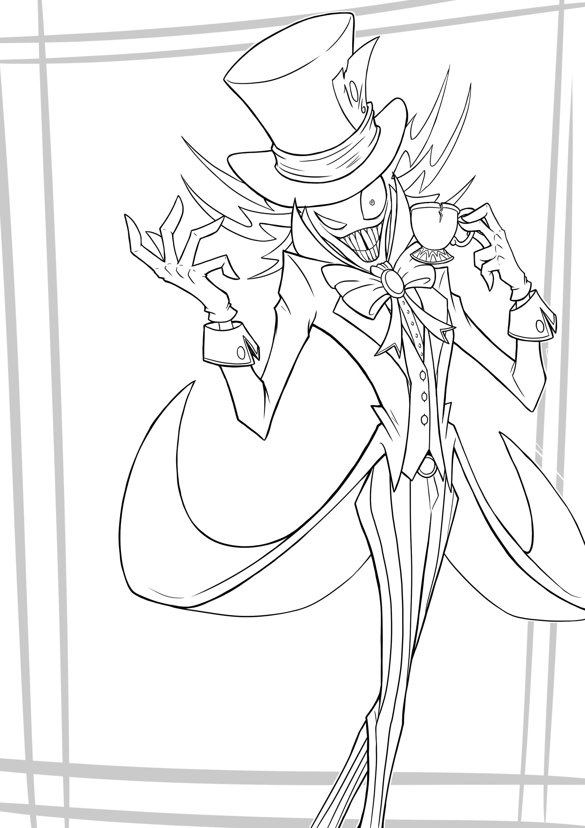 mad hatter hat coloring page