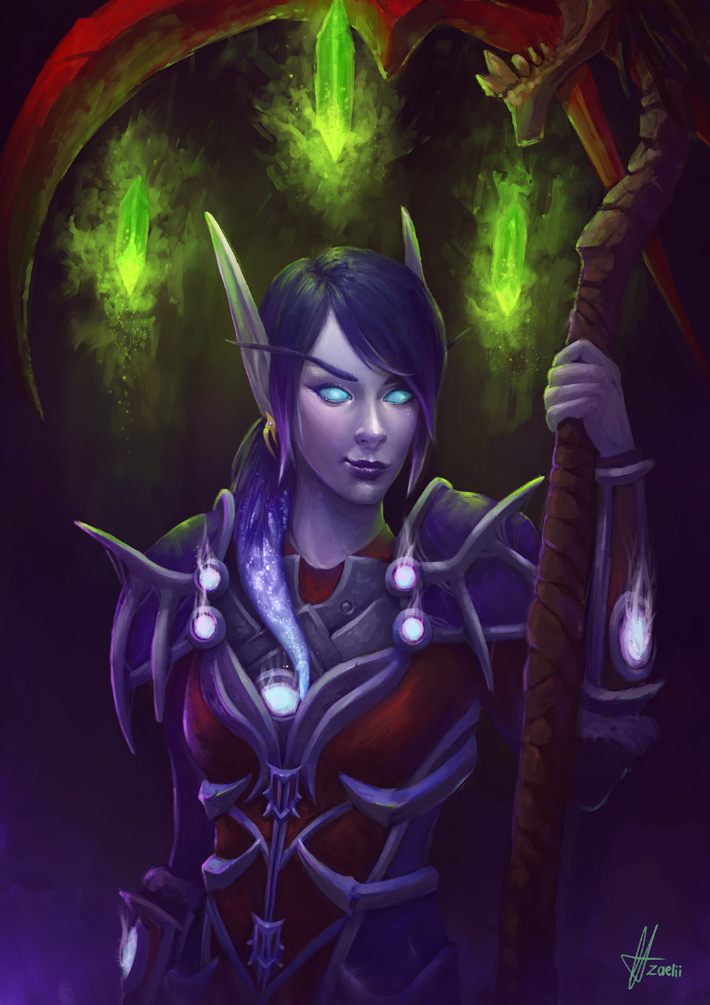 Zaelii Art - Void Elf Warlock