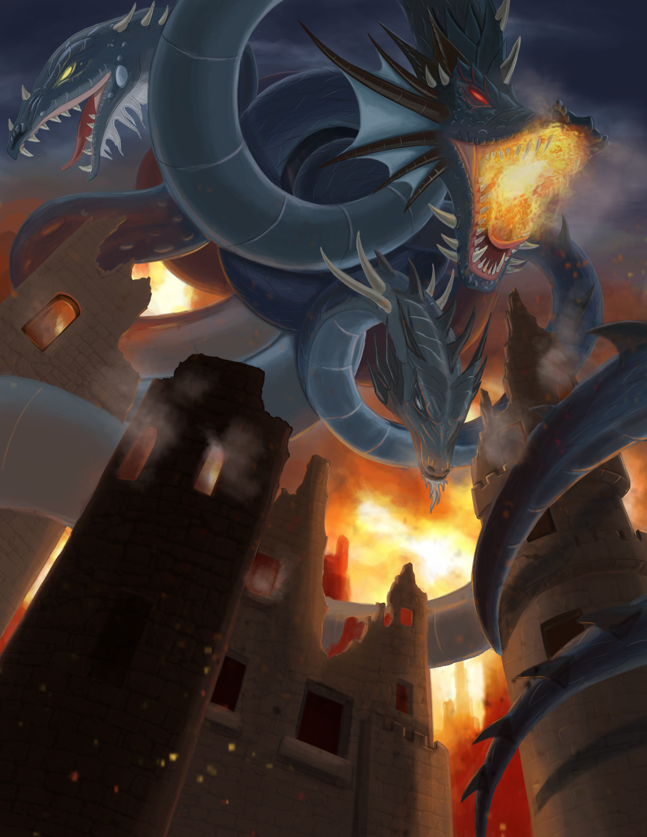 ArtStation - Three Headed Dragon