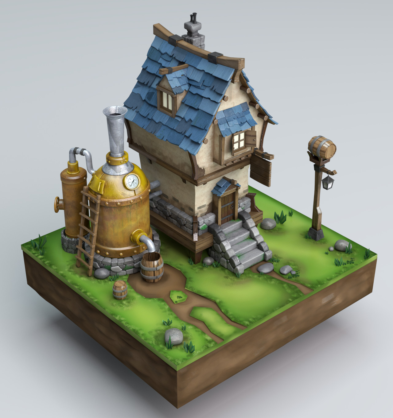 ArtStation - Medieval house Brewery
