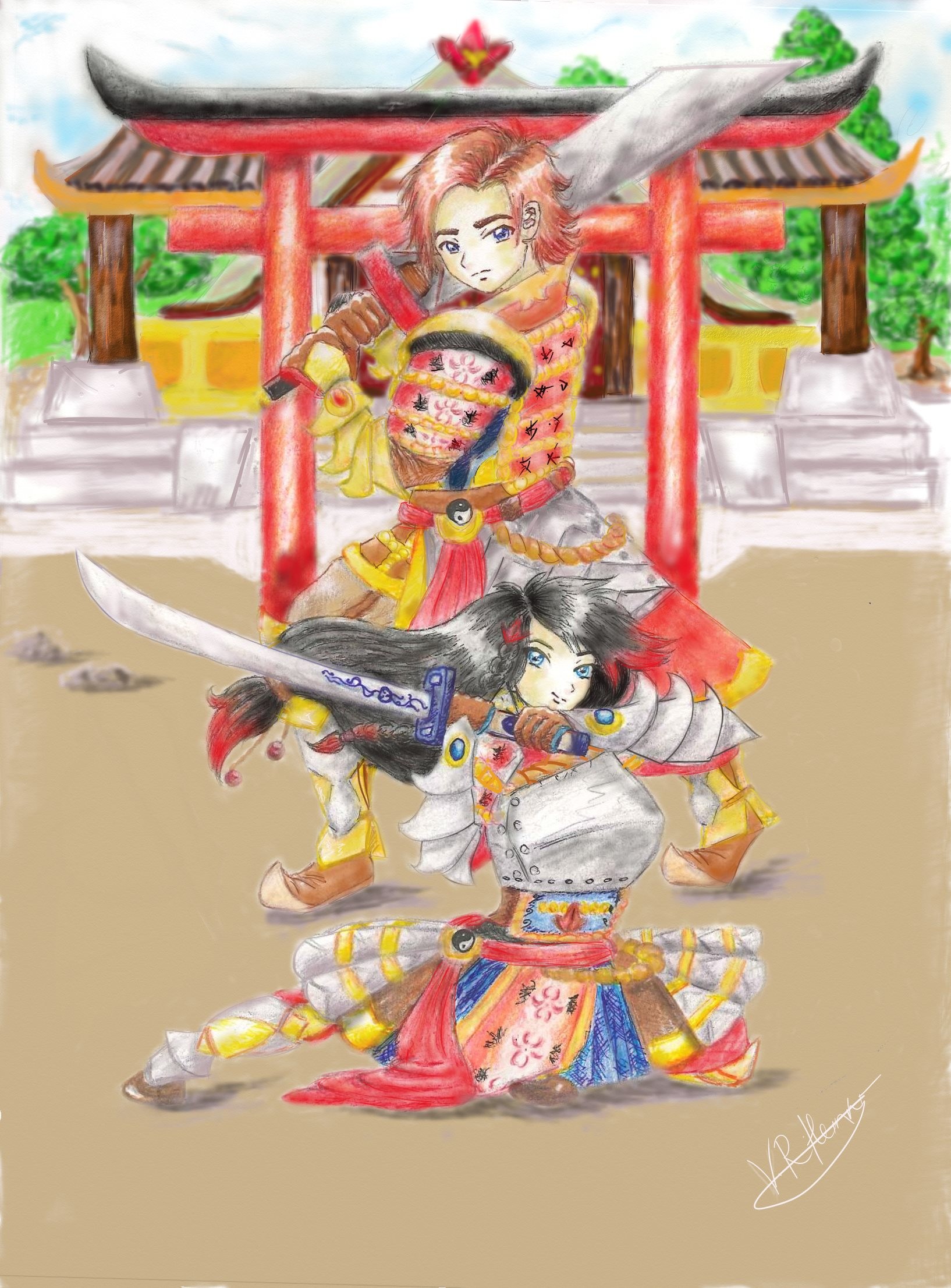 ArtStation - The Flame Samurai Warriors