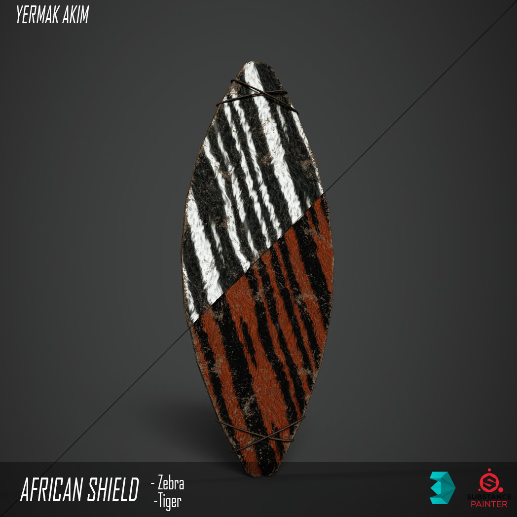 ArtStation - African Shield (Zebra; Tiger)