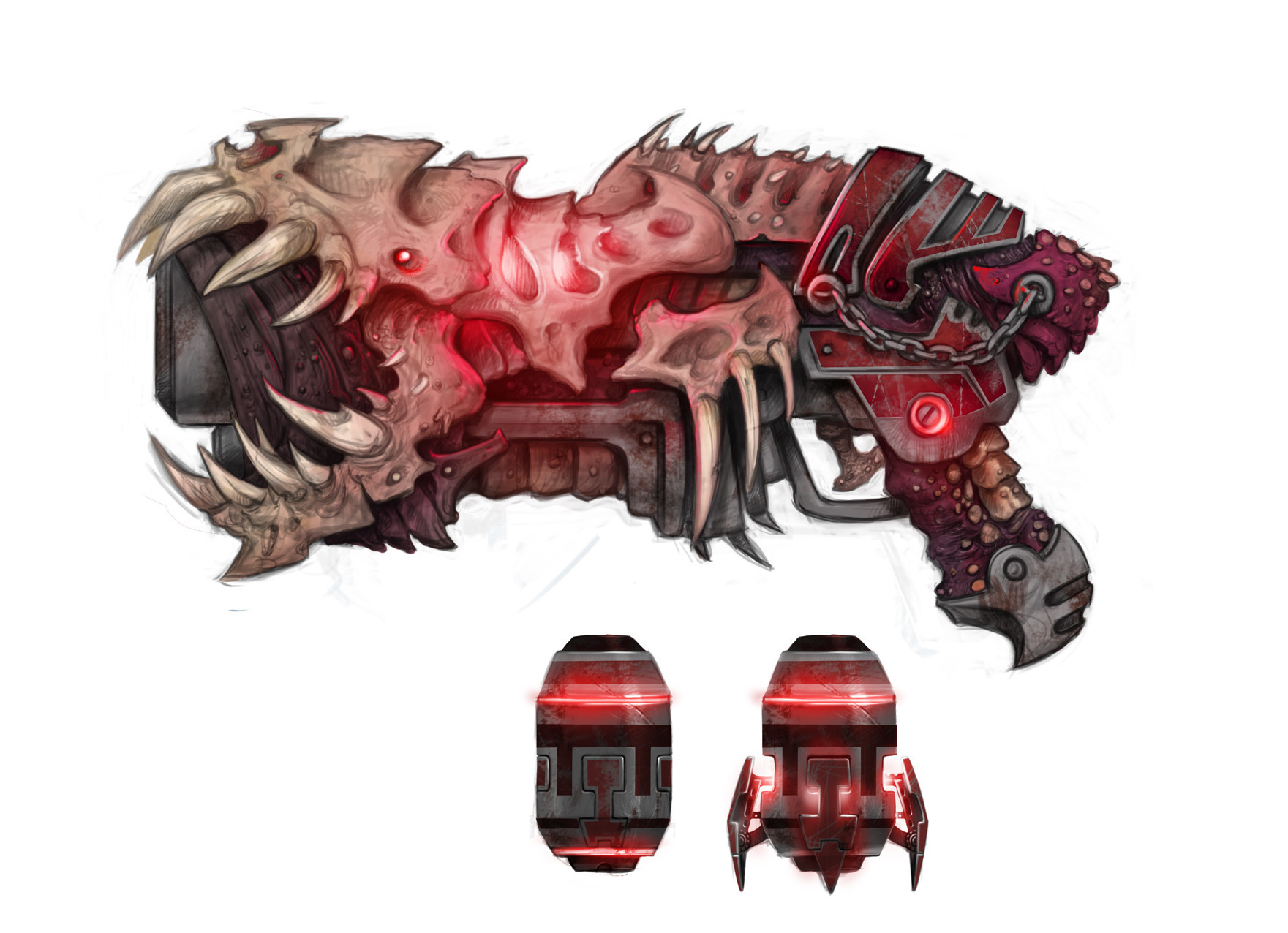 ArtStation - Weapon 5 Missile launcher > Hellbound weapon: Rocket Launcher