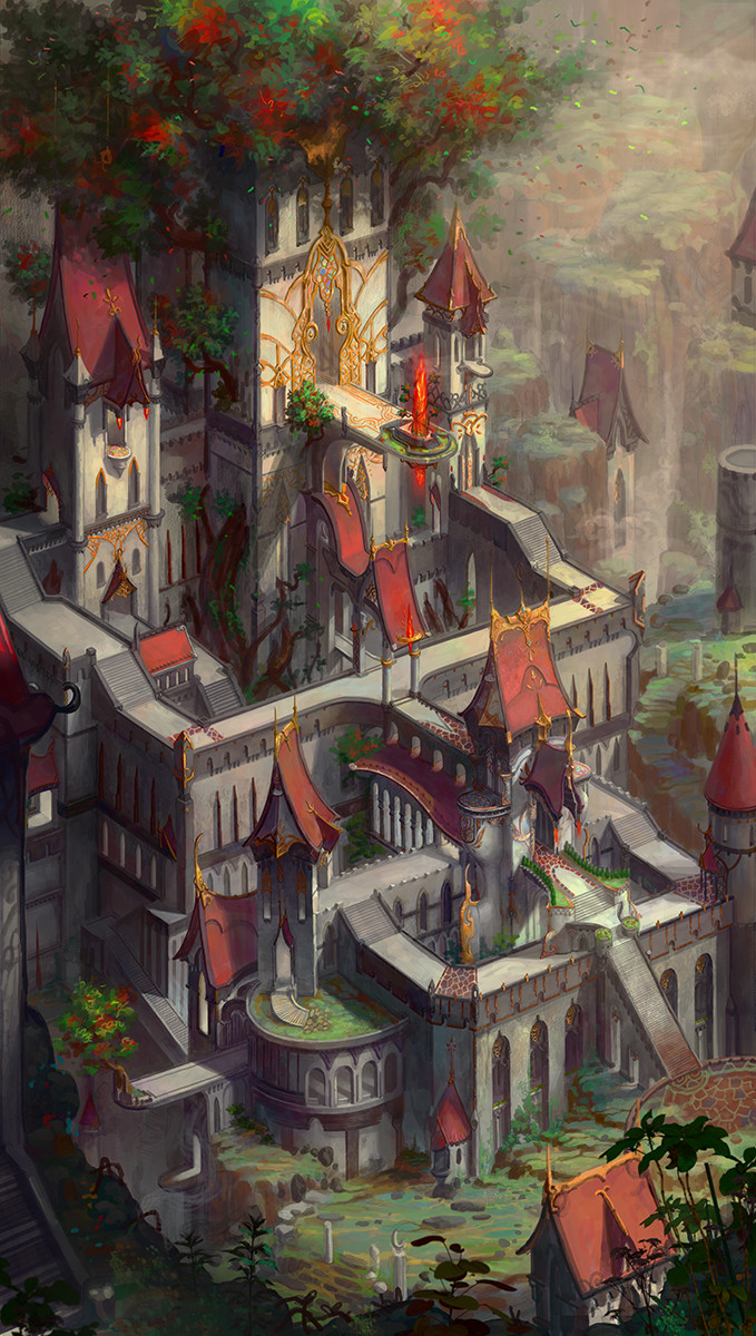 ArtStation - red elf castle
