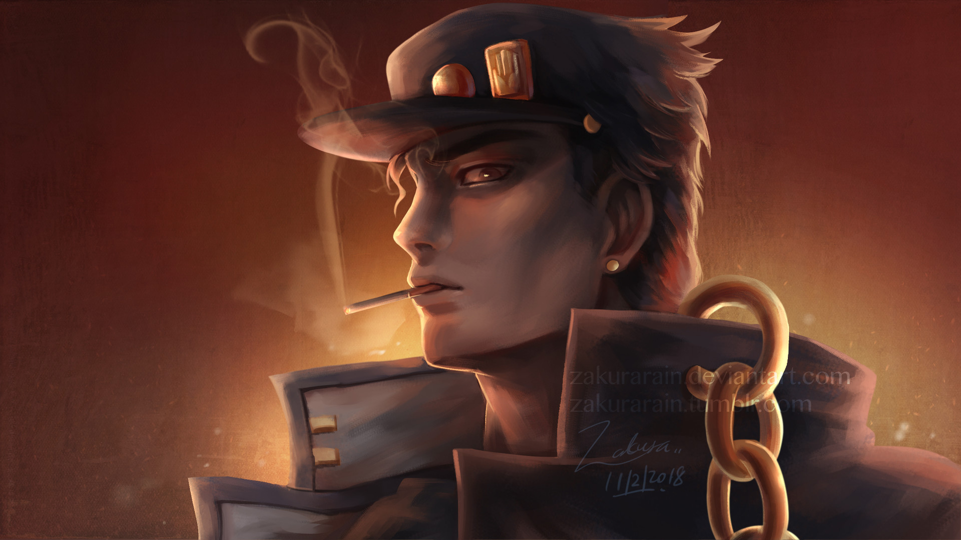 ArtStation - Jotaro smoking practise