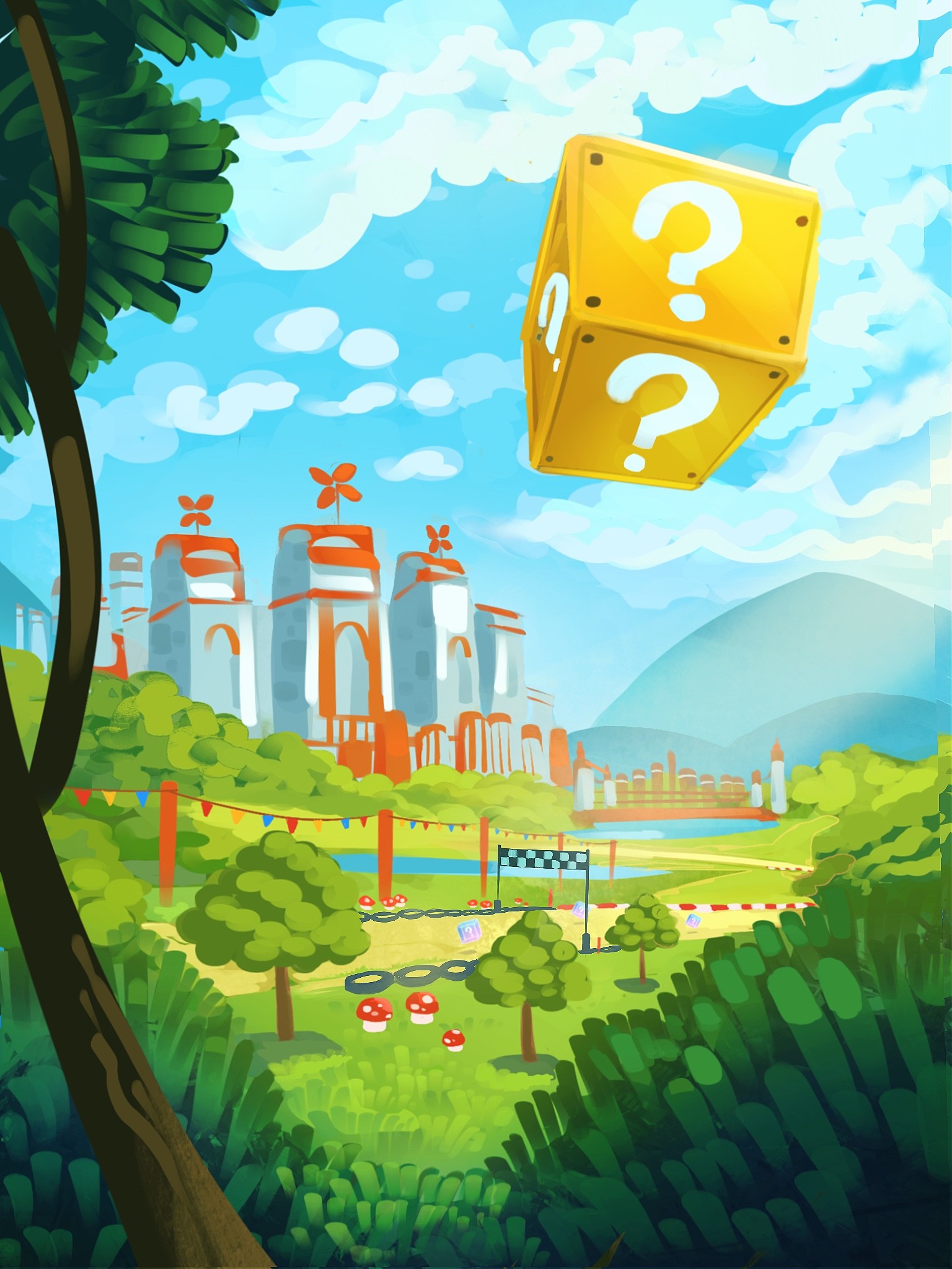 ArtStation - Windy City (Mario Kart fan art)