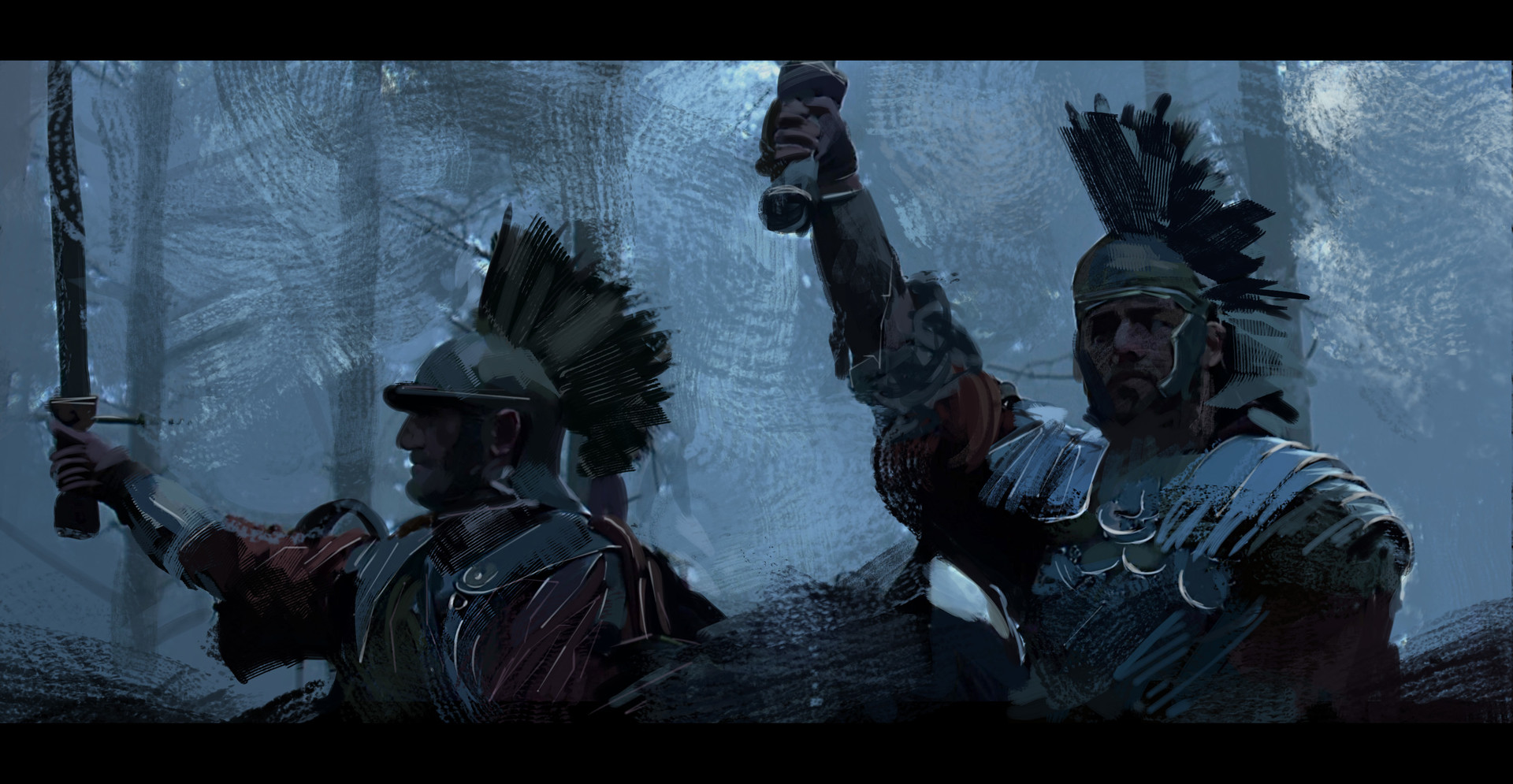 ArtStation - Roman warriors attacks viking army