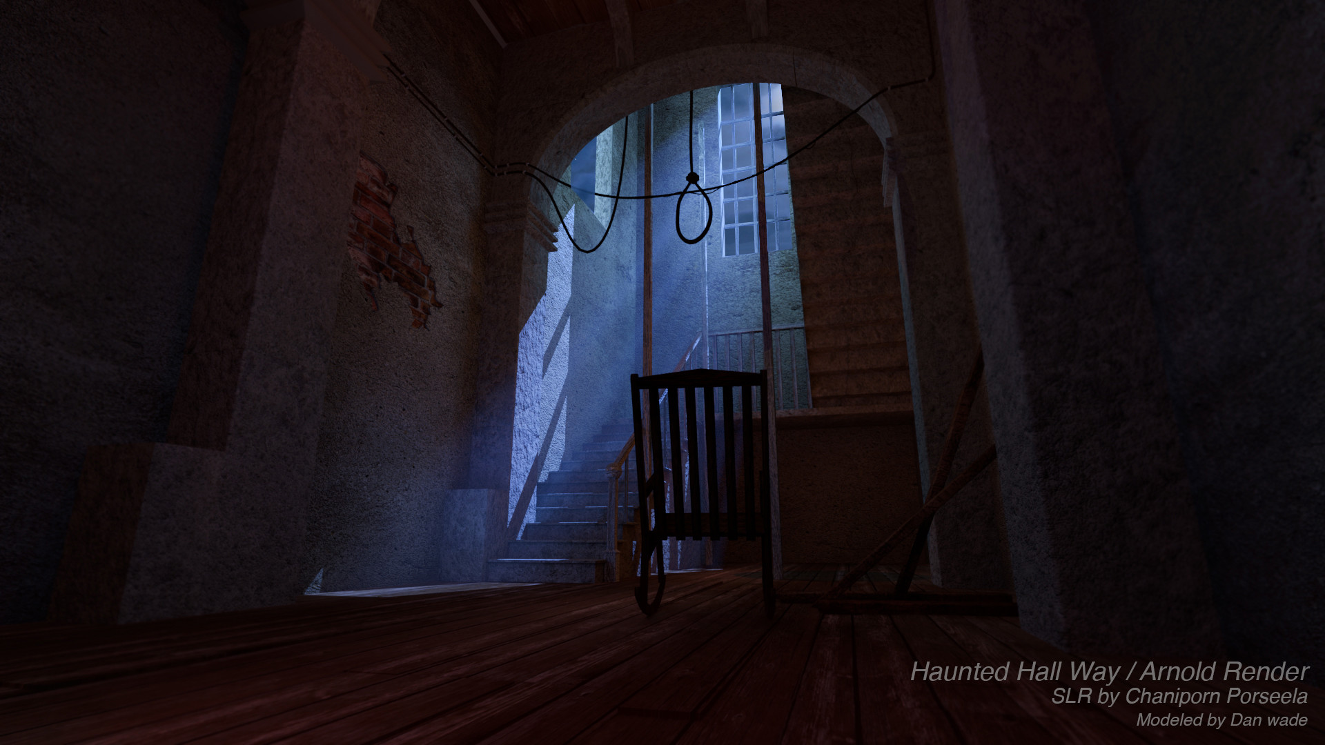 ArtStation - Haunted Hallway | Lighting arnold