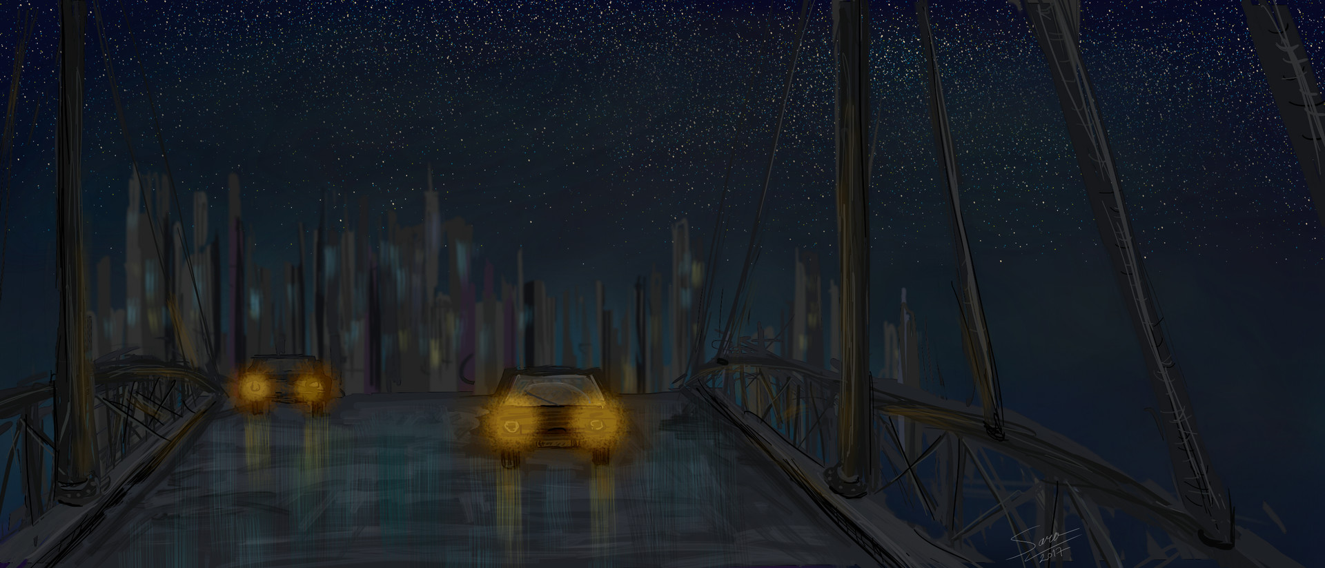 ArtStation - Cars and night